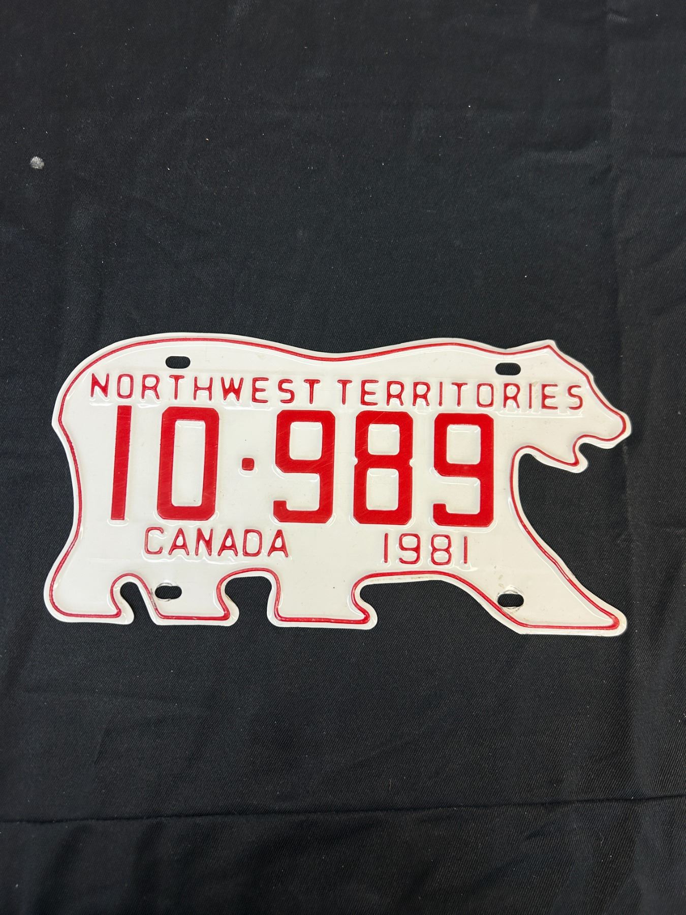 Northwest Territories 1981 Canada Polar Bear License Plate