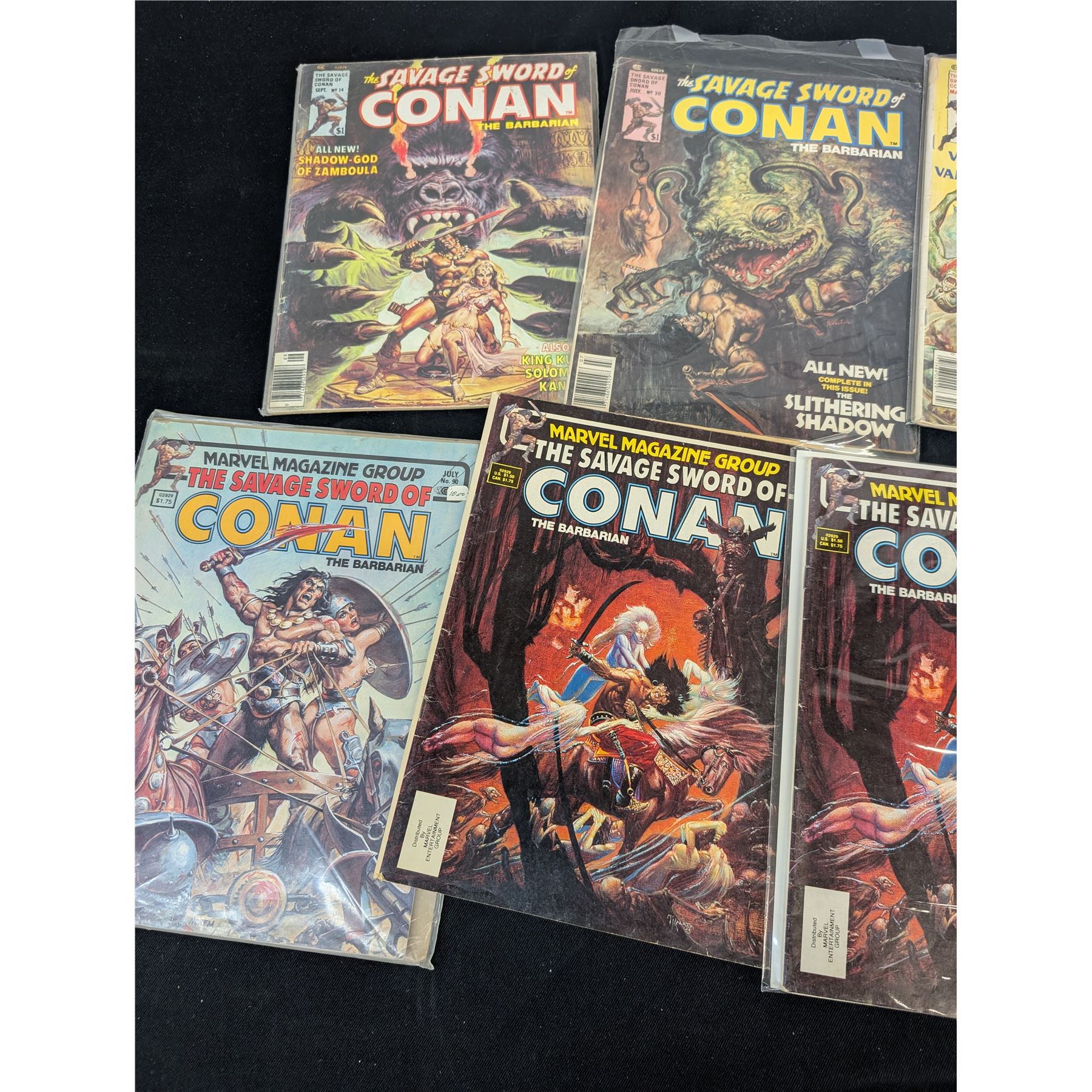 Lot of 17 Savage Sword of Conan Marvel Magazines Issues range 14-100