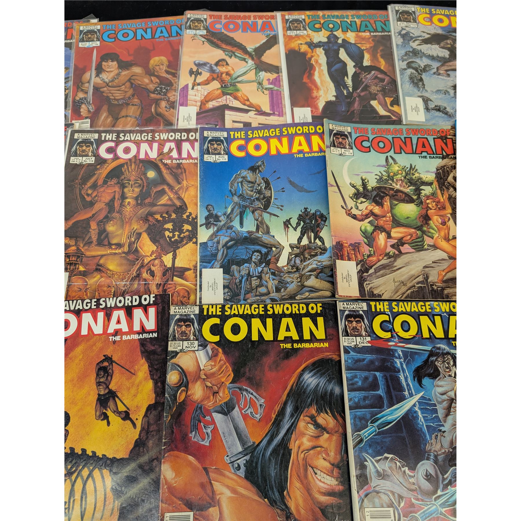 Lot of 20 Savage Sword of Conan Marvel Magazines Issues Range 102-131