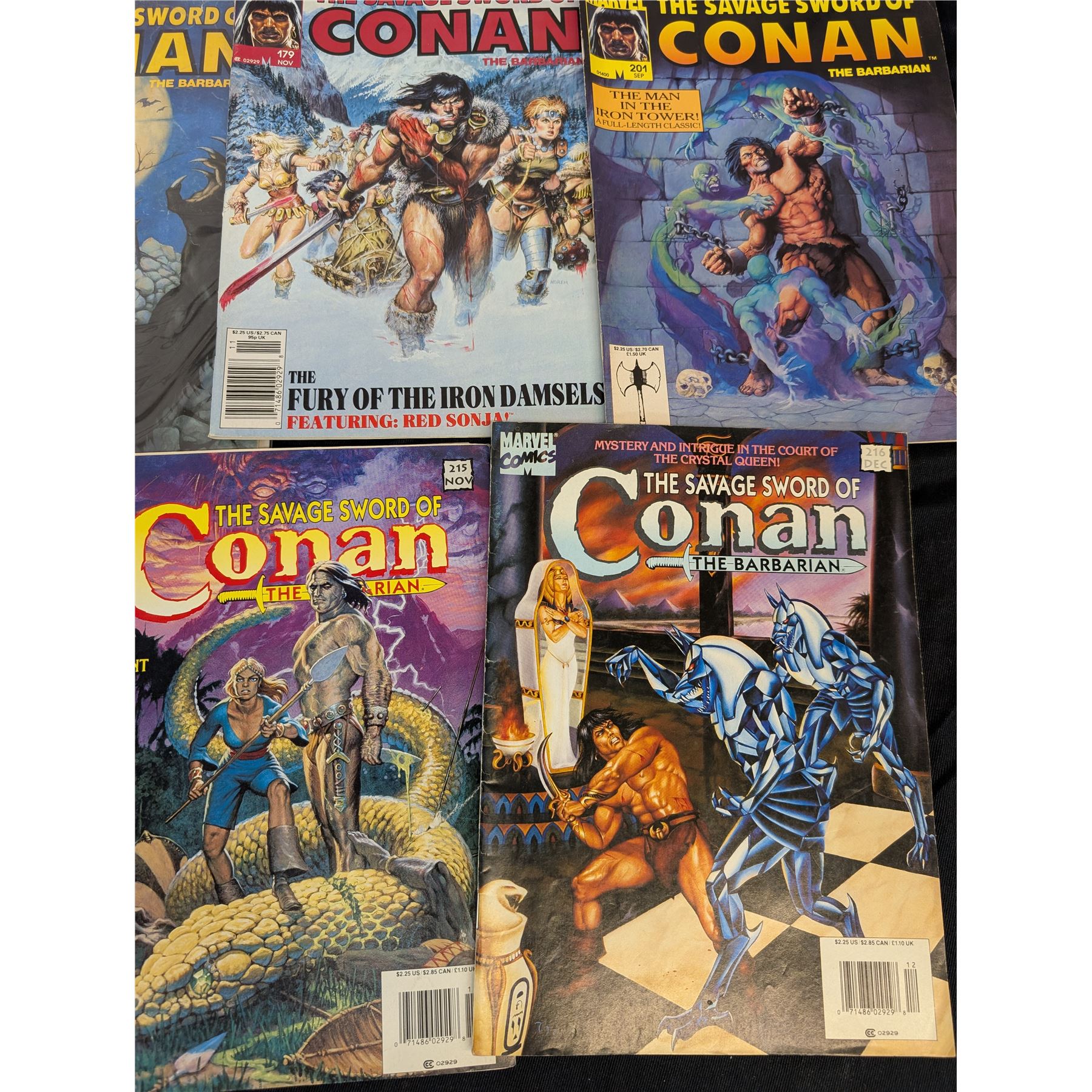 Lot of 19 Savage Sword of Conan Marvel Magazines Issues Range 134-234