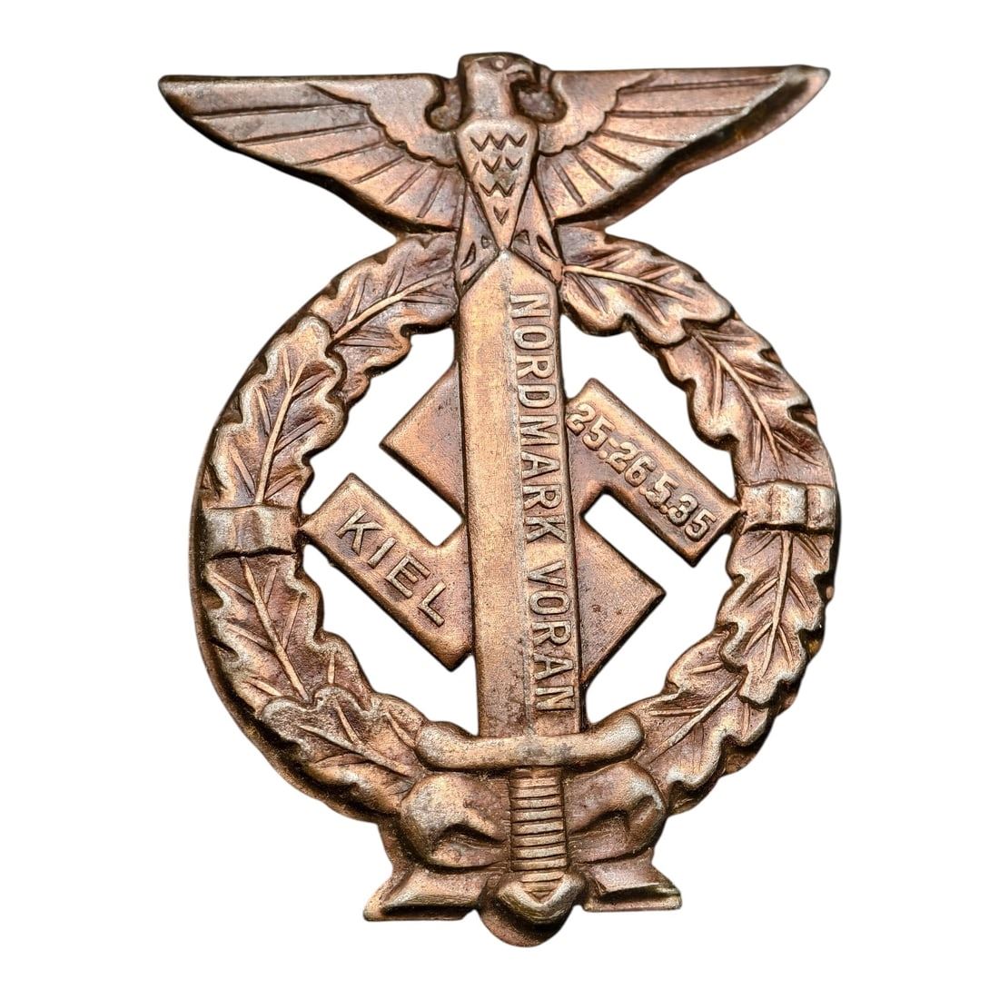 Third Reich Nazi Nordmark Kiel 1935 Tinnie Badge
