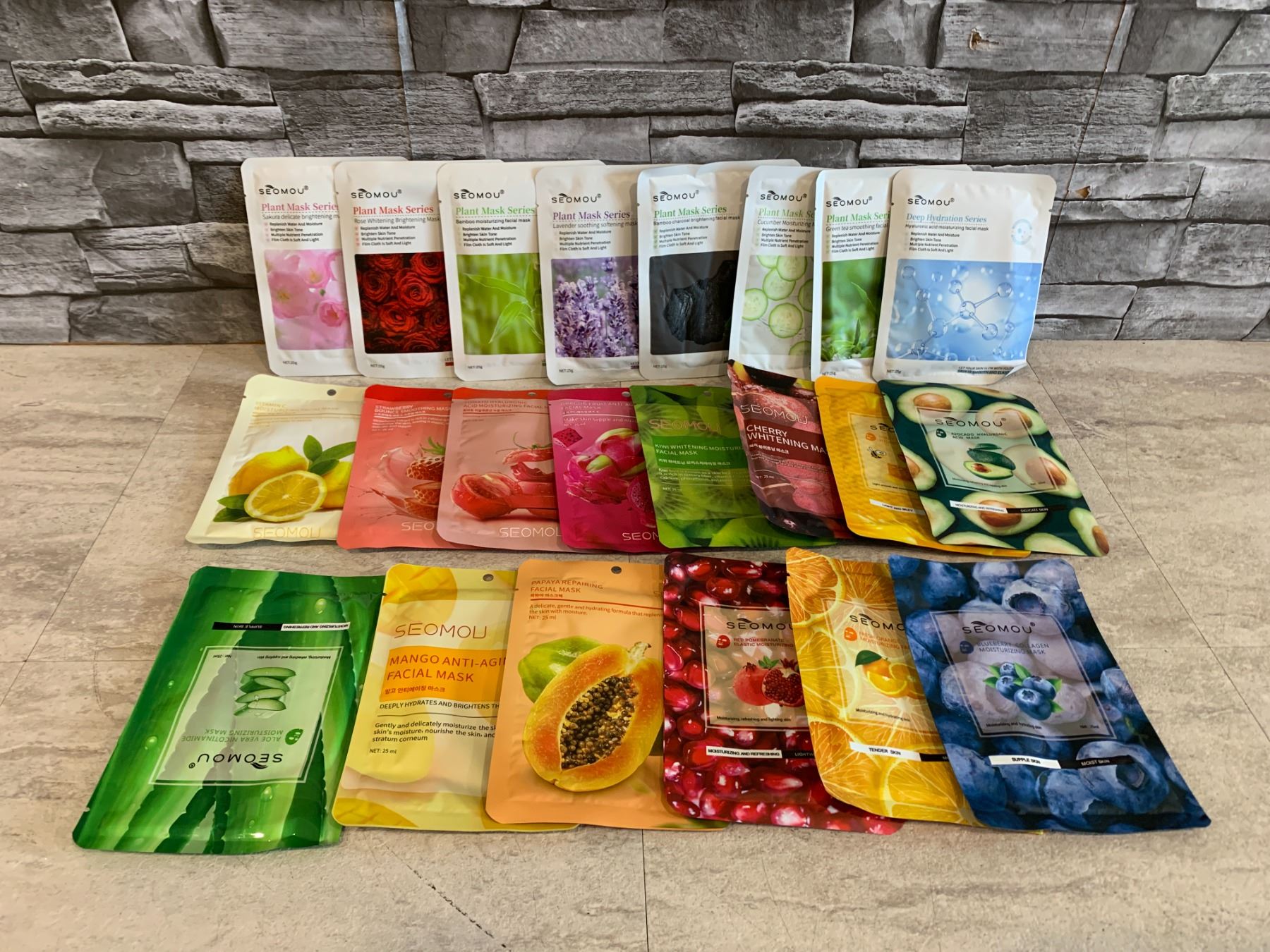 22 Pack of Different Plant Based Face Masks