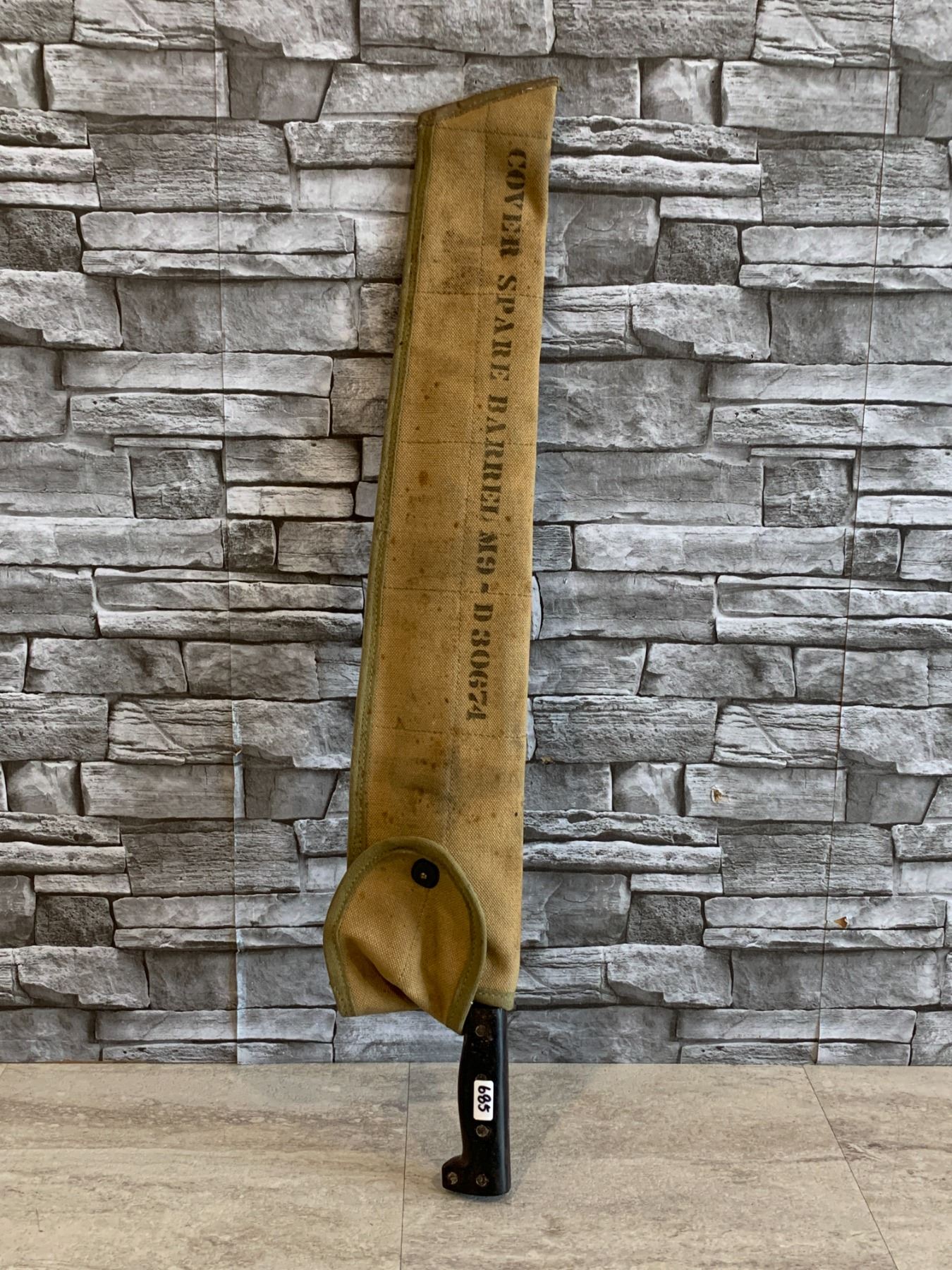 Collins & Co Legitimus Machete w/ WWII US ARMY M1919 Browning Case as ...