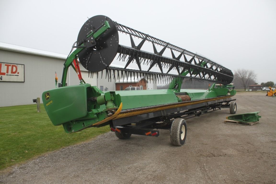 JD 645FD 45' flex draper, flip over reel, S series hookup