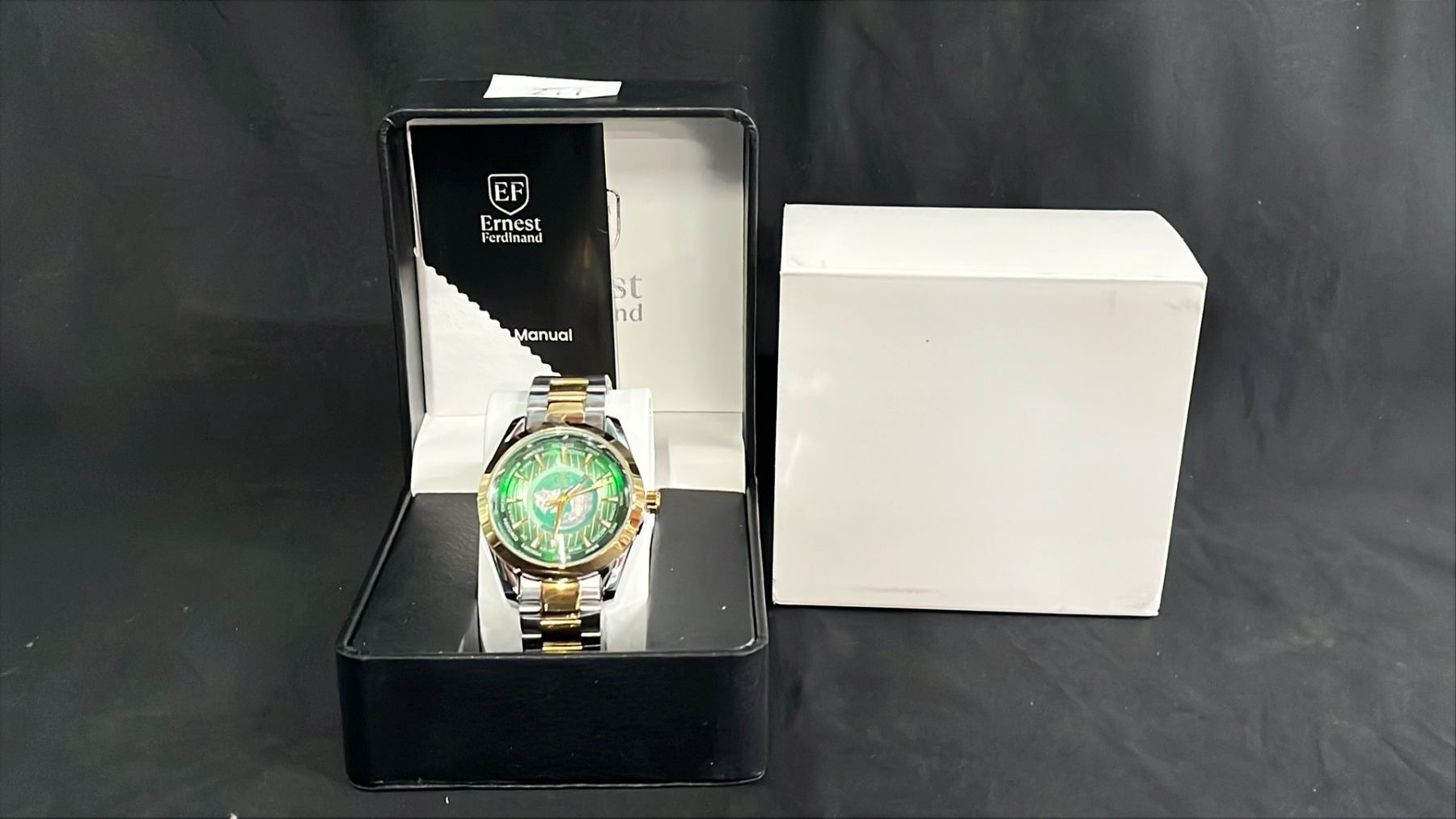 MEN'S ERNEST FERDINAND WATCH WITH GLOBAL DIAL & STAINLESS STEEL BAND IN ...