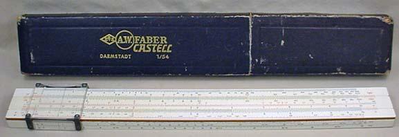 WW2 ERA AW FABER CASTELL GERMAN SLIDE RULE IN CASE