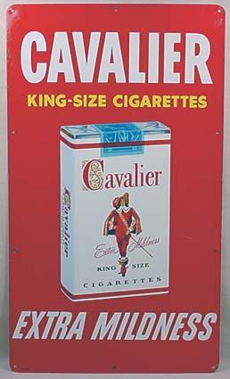 C. 1950'S CAVALIER CIGARETTES ADVERTISING SIGN - M