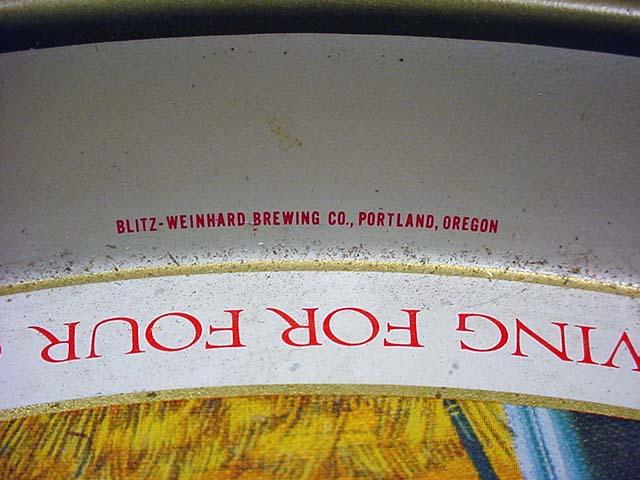 BLITZ WEINHARD BEER ADVERTISING TRAY - Approx. 12.