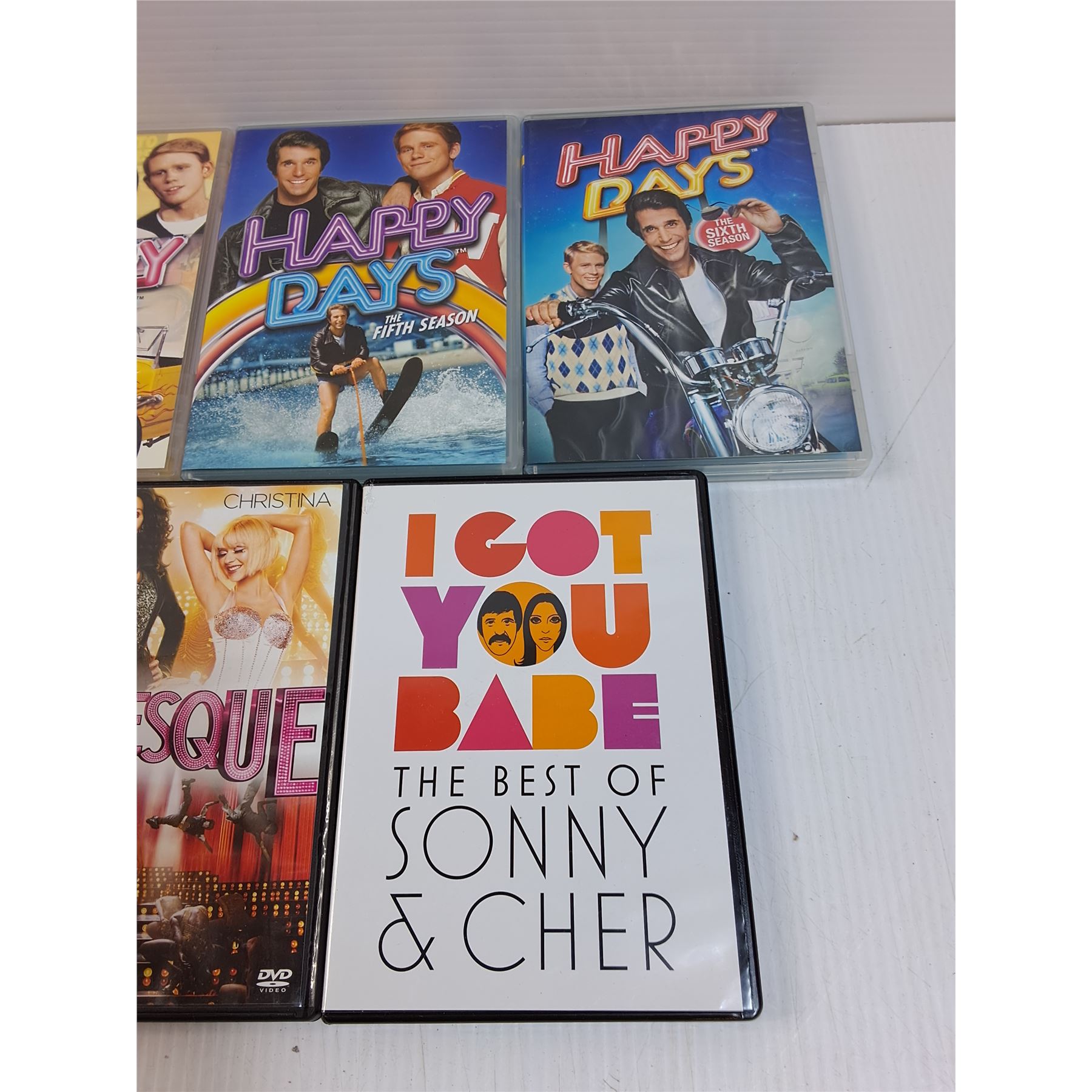 (9) DVDs: Happy Days, Sonny & Cher, Cher - Bodnarus Auctioneering