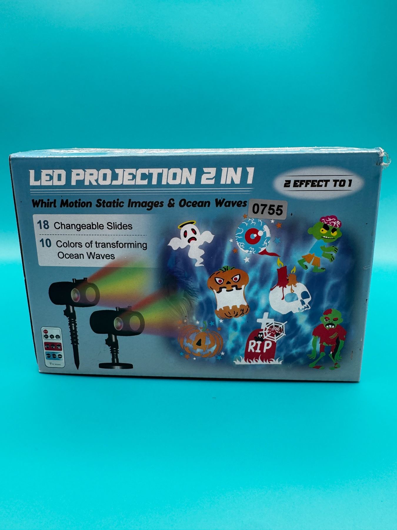 2 IN 1 LED Projection Lamp with 18 Changeable Slides and Colors for ...
