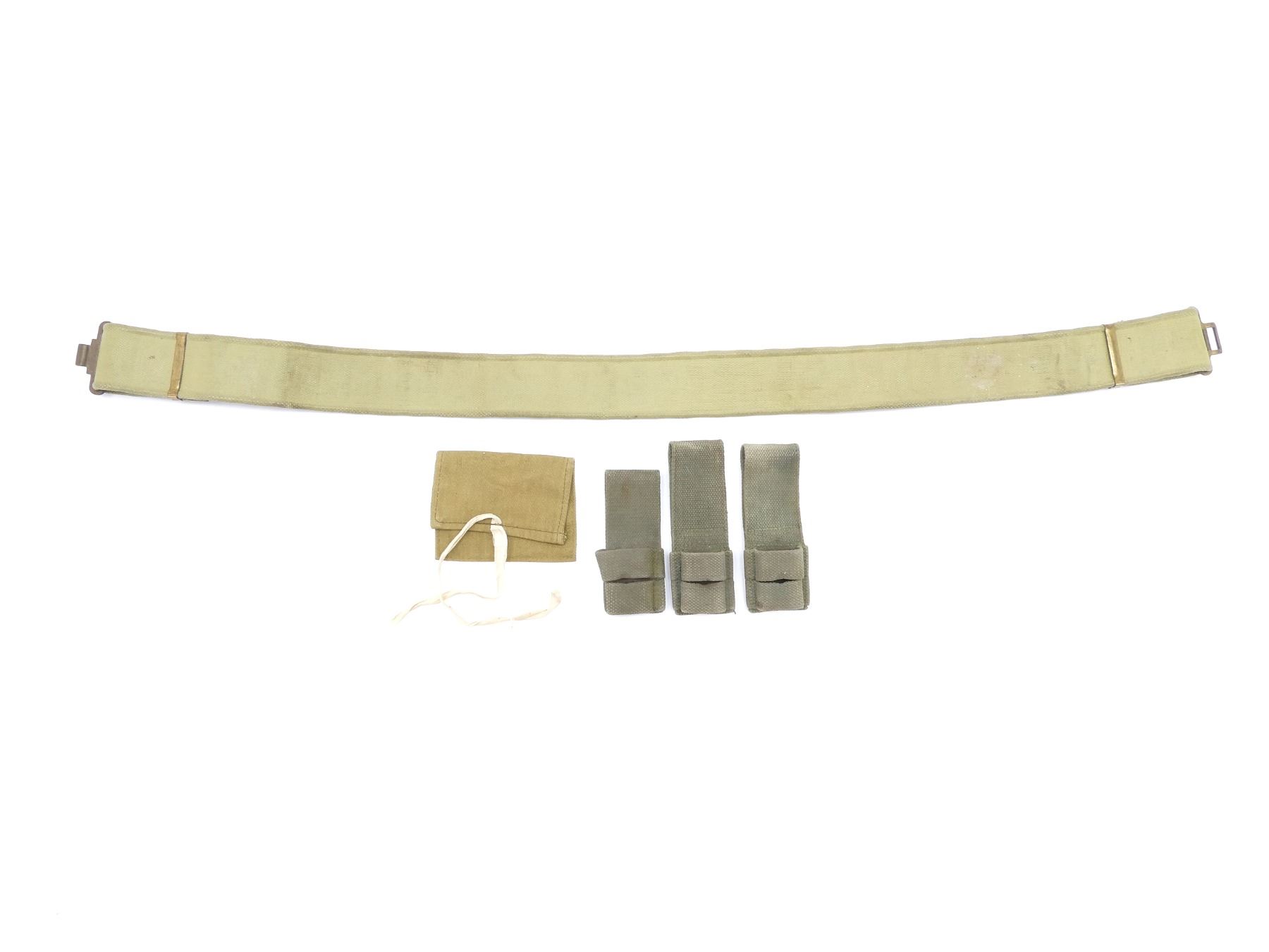 ASSORTED CANADIAN MILITARY BELT, BAYONET FROGS, ETC. LOT