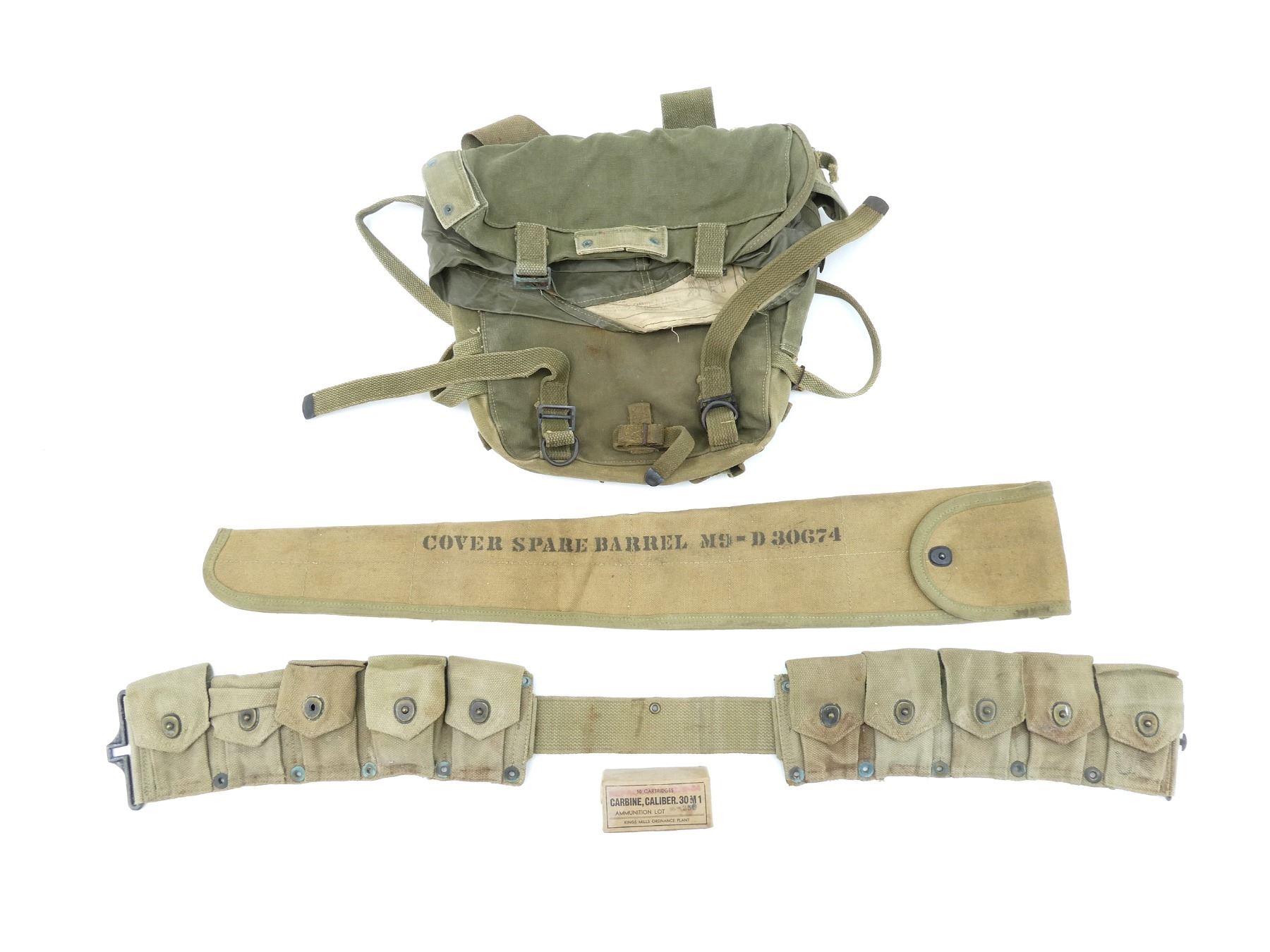 WWII U.S. MILITARY FIELD GEAR / WEBBING LOT