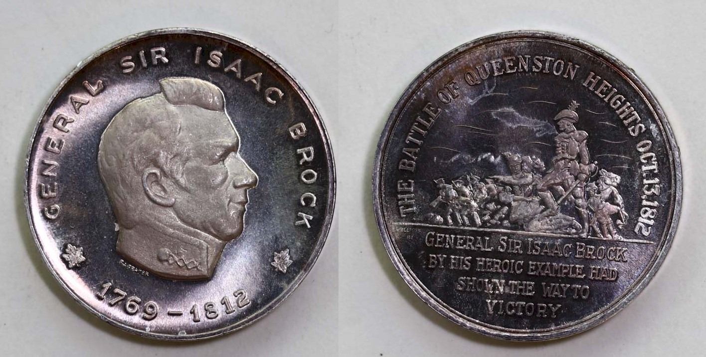 Medal; 1769-1812 General Sir Isaac Brock Silver Medal to commemorate ...