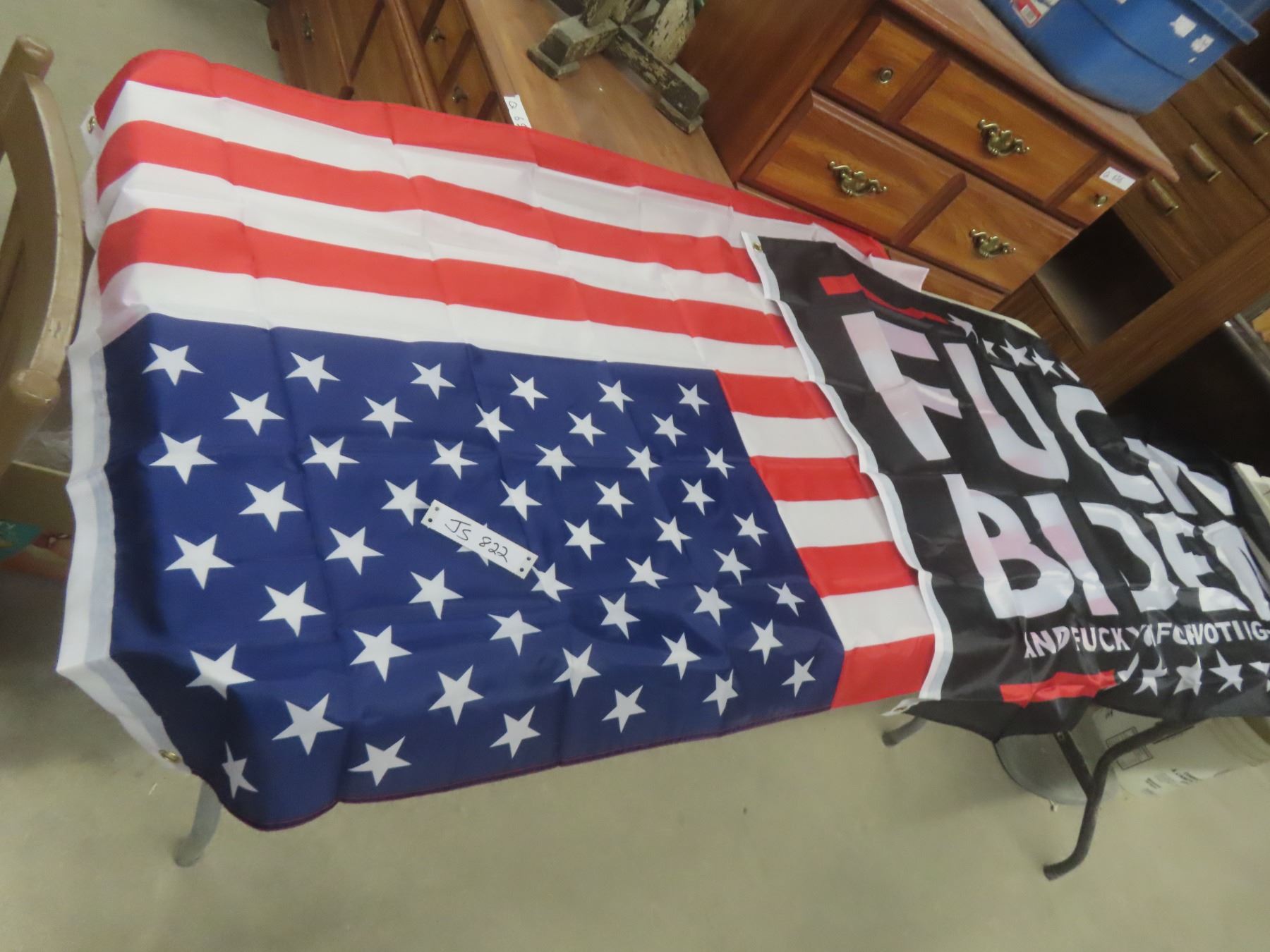 Two Trump Flags 35" x 60"