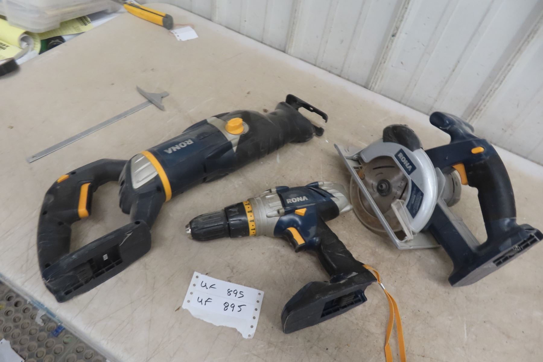 Rona 18V Tools - Reciprocating Saw, Circular Saw, and 3/8 Drill