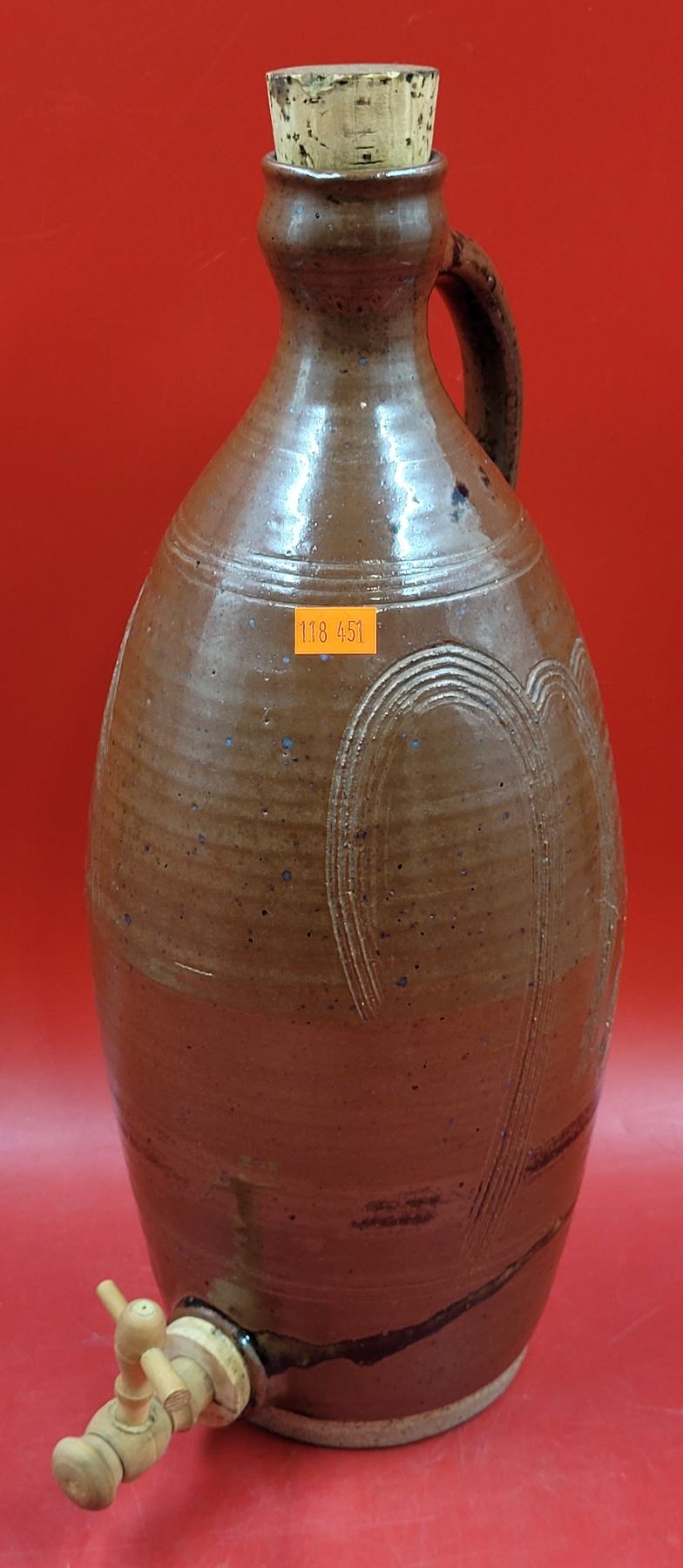 VTG Pottery Cider Jug w/ Spigot