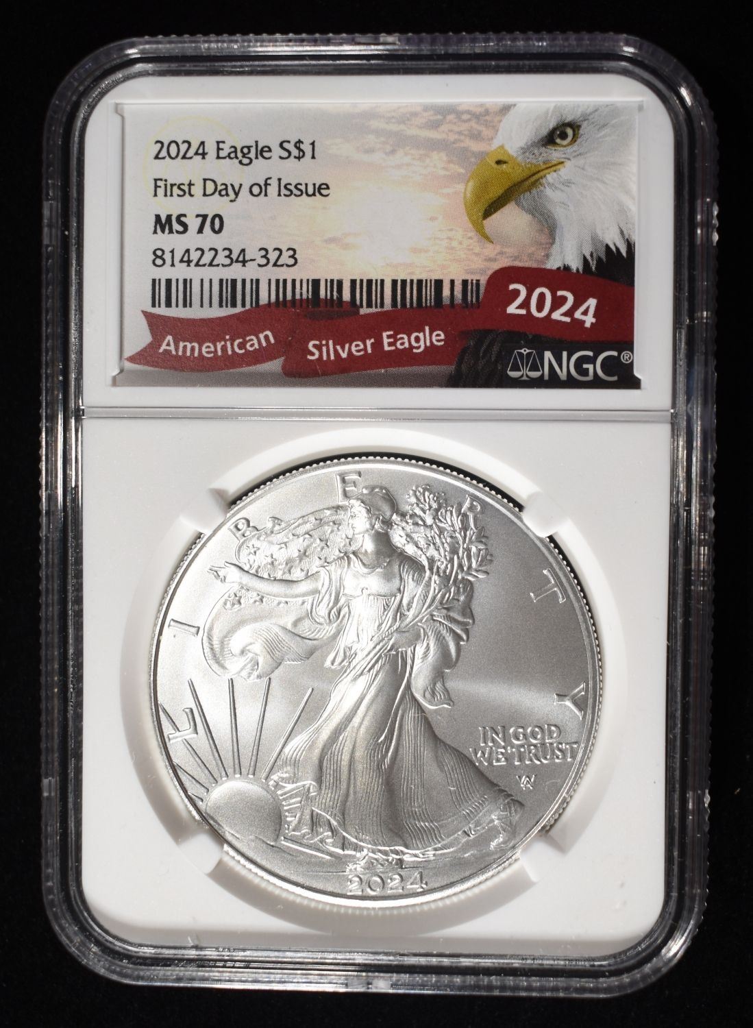 2024 SILVER EAGLE NGC MS-70 1ST DAY ISSUE