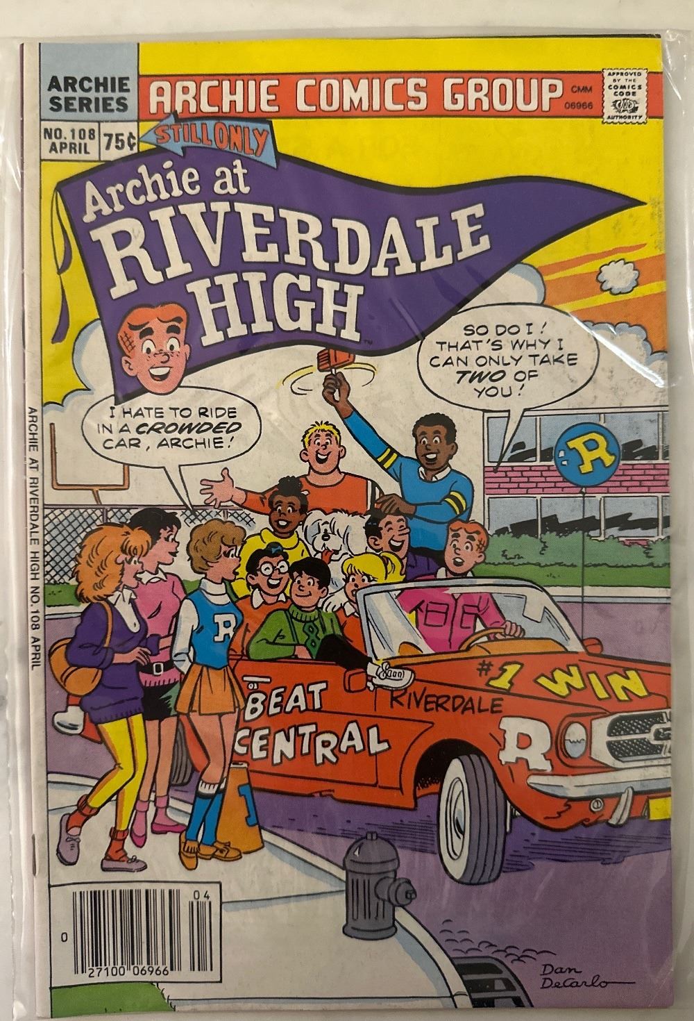 Archie at Riverdale High #108 (Apr 1986, Archie) Dan DeCarlo Cover Comic