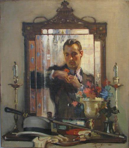 Leon Gordon Elegant Man in Mirror painting