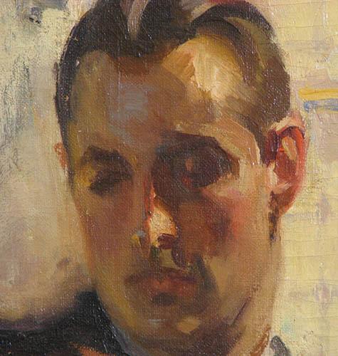 Leon Gordon Elegant Man in Mirror painting