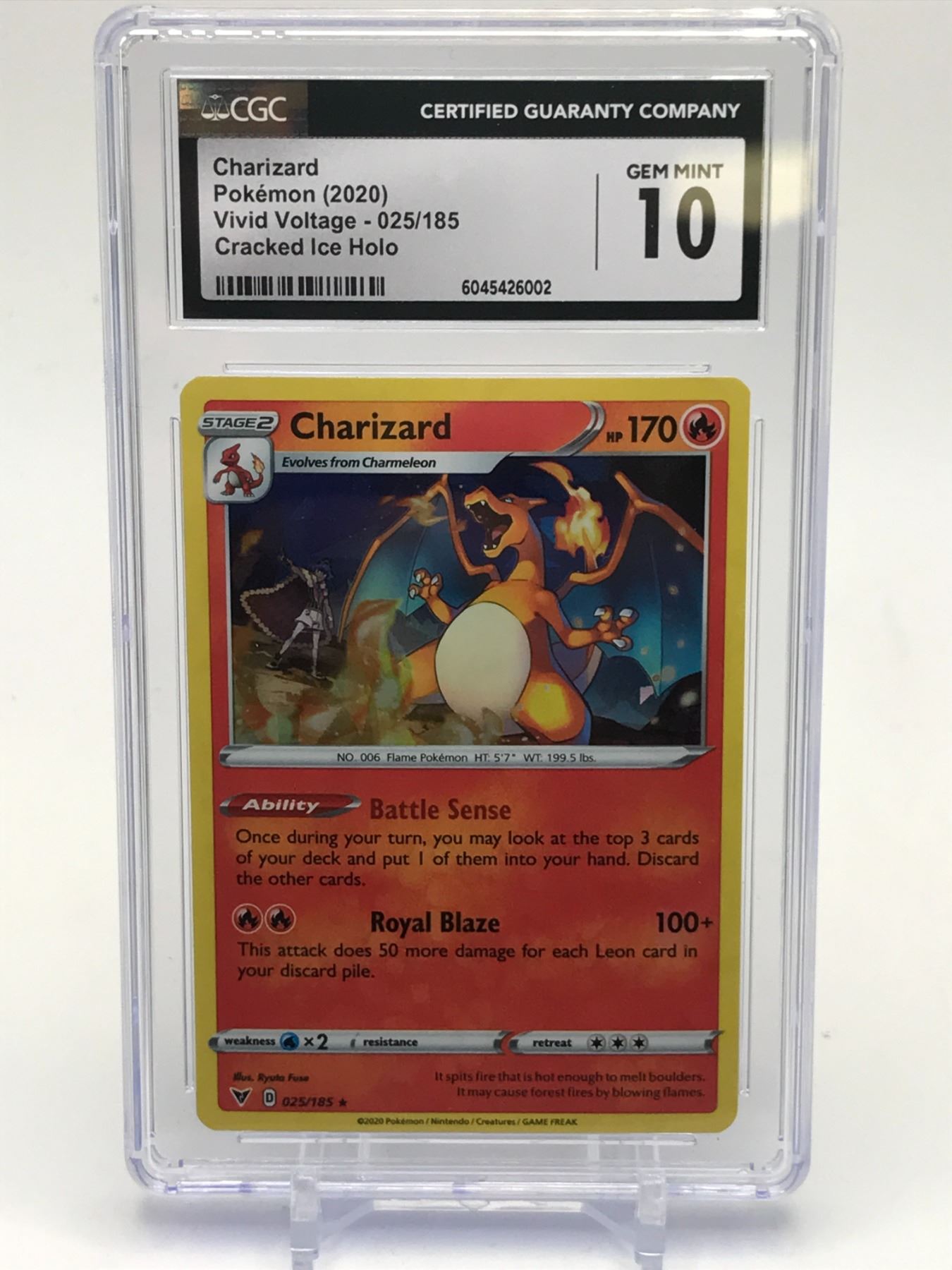 POKEMON TCG CHARIZARD (2020) VIVID VOLTAGE 025/185 CRACKED ICE HIOLO ...