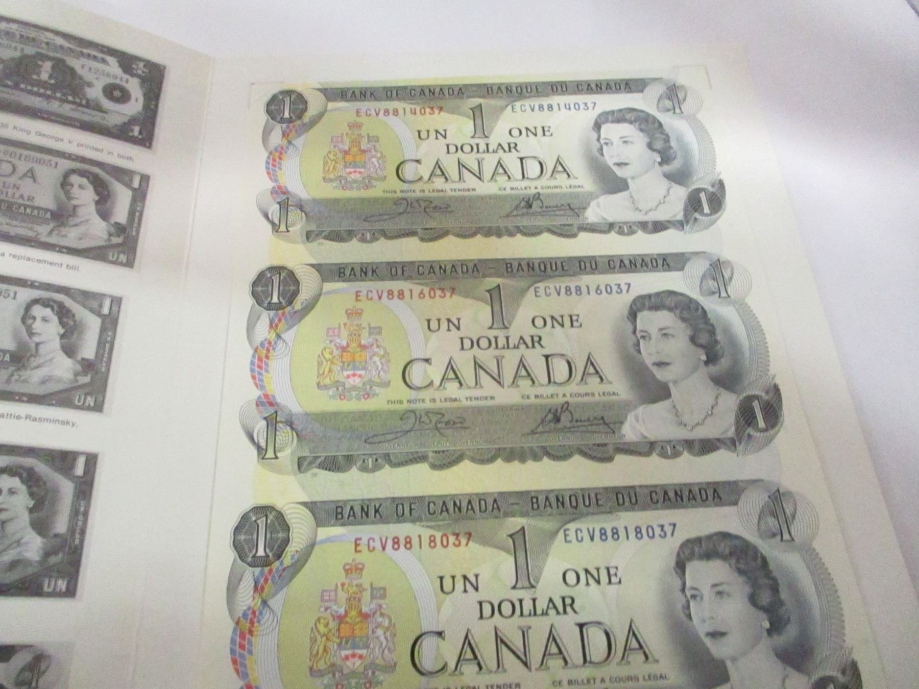 3 - 1973 CANADA $1 BILLS