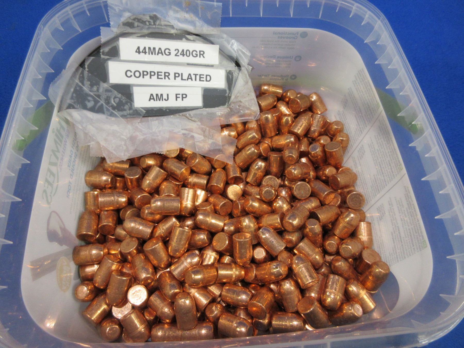 44 Mag 240gr Copper-Plated AMJ FP Bullets - Tub of Approx. 500