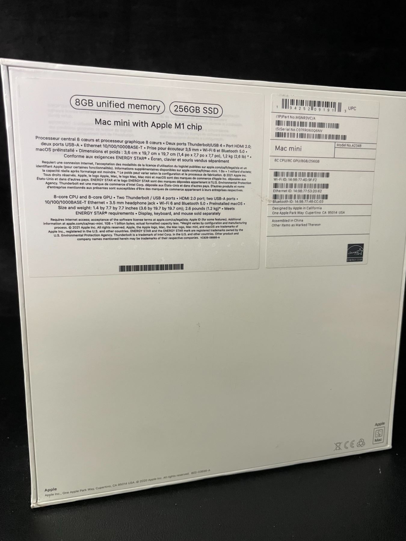 Mac Mini with Apple M1 Chip - 8GB Unified Memory; 256GB SSD (Model no ...