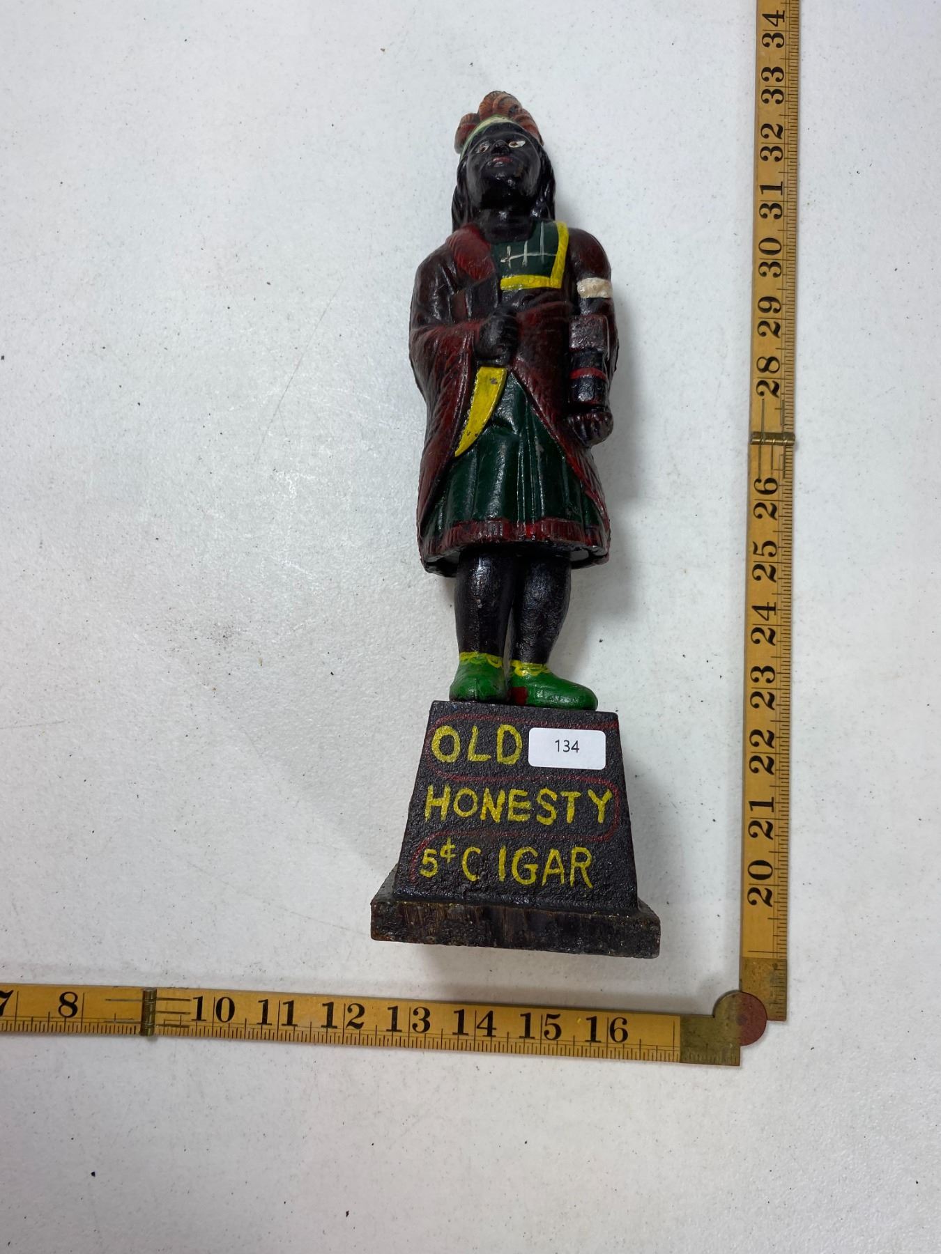 Cast Iron 'Old Honesty 5Â¢ Cigar' Figure