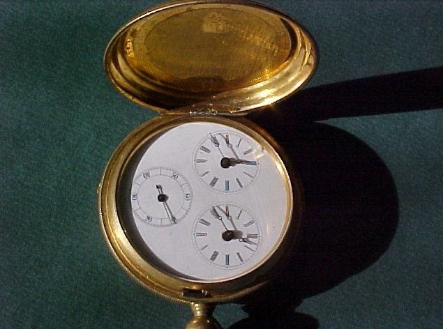 Swiss 19th century double time train watch , 21 ligne size, key wind ...