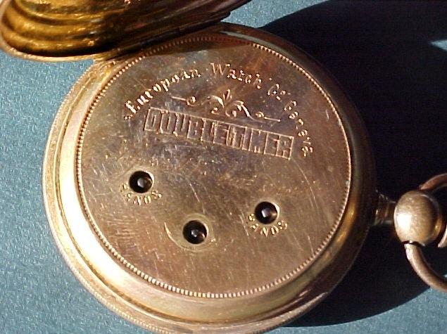 Swiss 19th century double time train watch , 21 ligne size, key wind ...