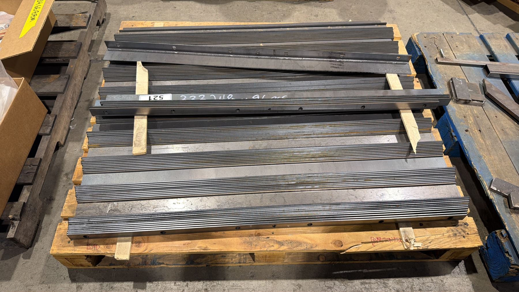 PALLET OF STEEL ANGLE BRACKET COMPONENTS APPROX 4'L - Able Auctions