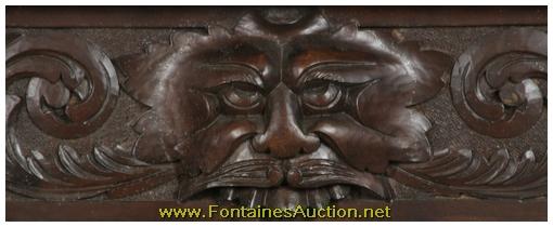 Mahogany Winged Griffin Library Table Attr: RJ Horner