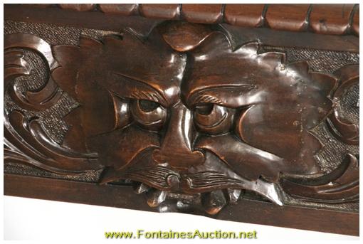 Mahogany Winged Griffin Library Table Attr: RJ Horner