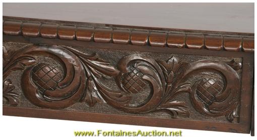Mahogany Winged Griffin Library Table Attr: RJ Horner