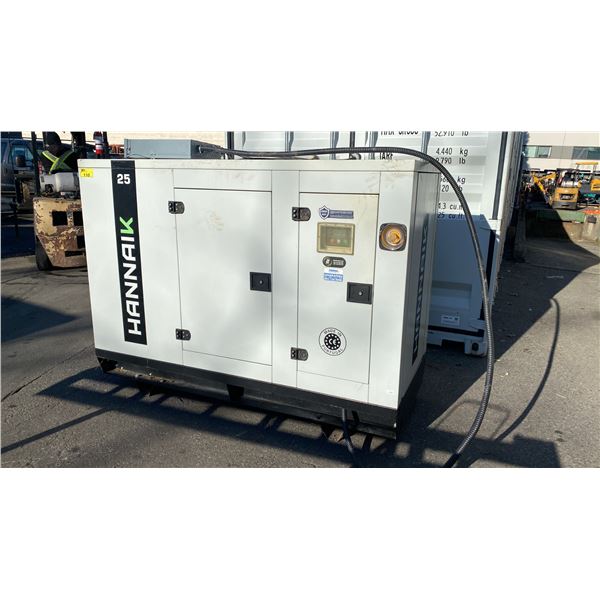 HANNAIK 25, 21KW DIESEL GENERATOR WITH ENCLOSURE AND FUEL TANK, 240V, 3 ...
