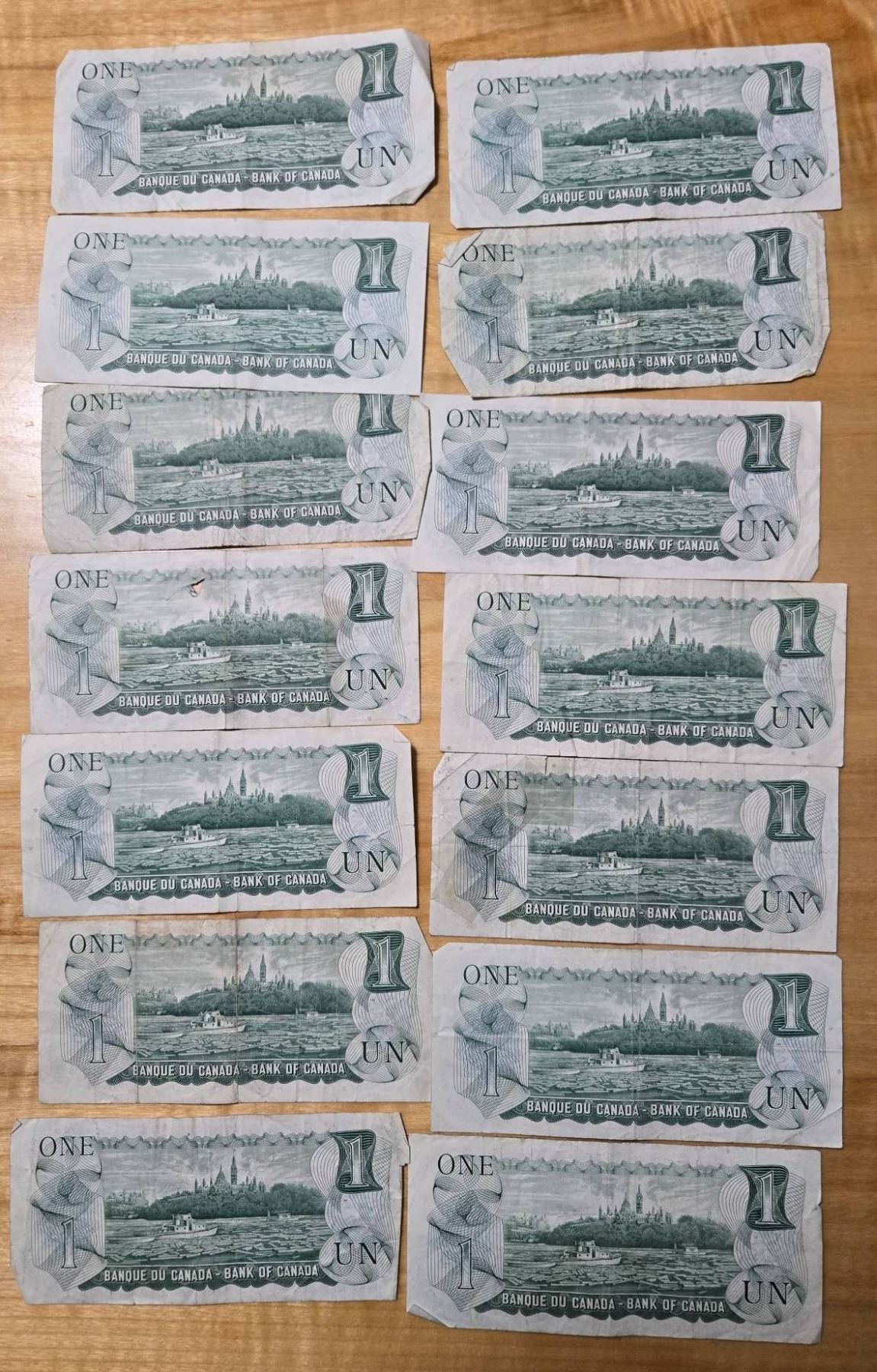 Canadian $1 Notes with Fancy Serial Numbers