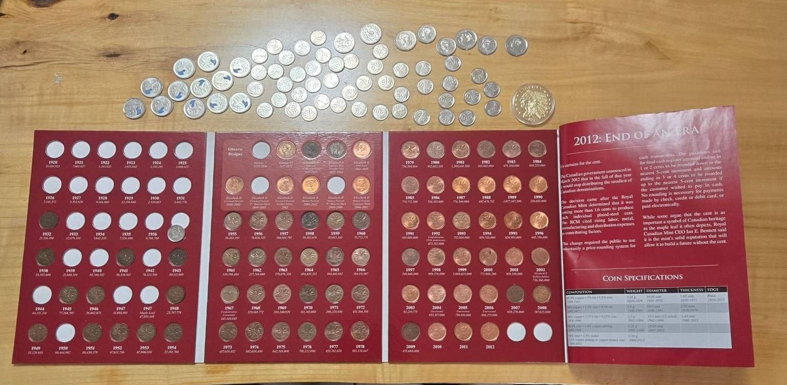 Canadian Coin Collection With Folder and Loose Coins