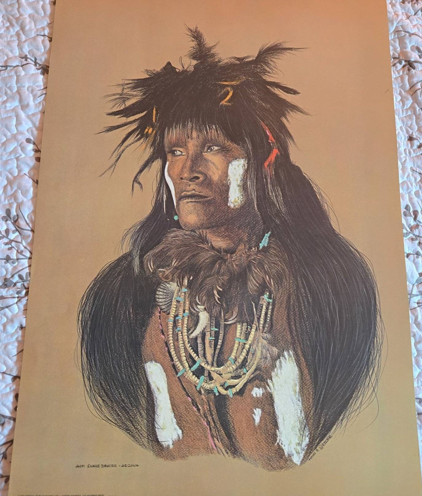 1976 Hopi Snake Dancer Poster by James P. Lietchke
