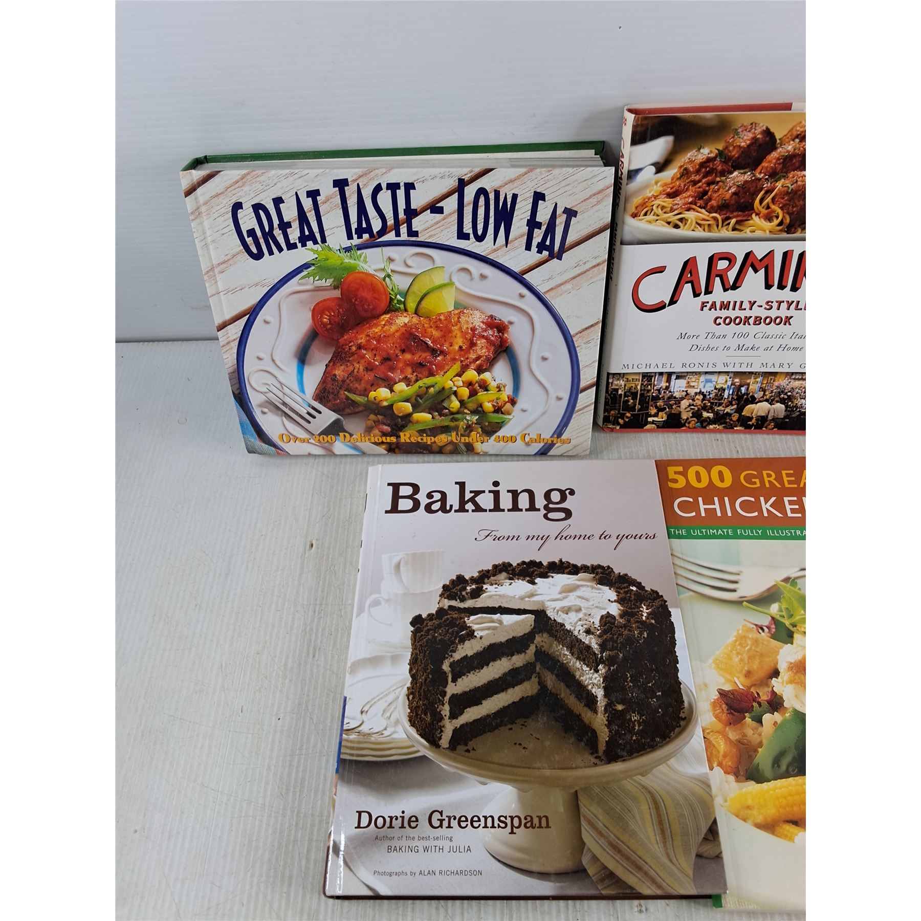(5) Cookbooks - Great Taste - Low Fat, Baking, Carmines Family Style ...