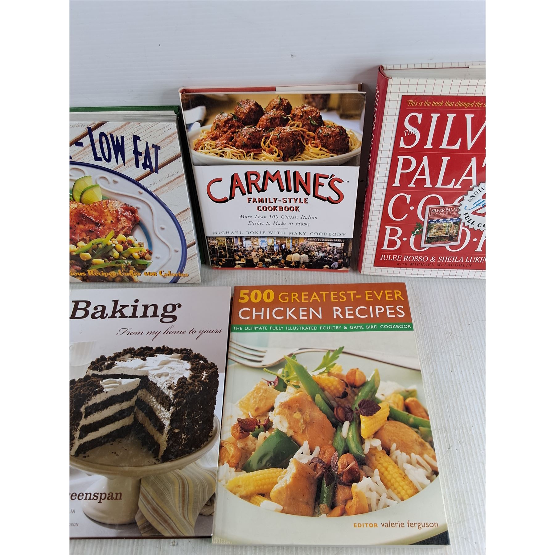 (5) Cookbooks - Great Taste - Low Fat, Baking, Carmines Family Style ...