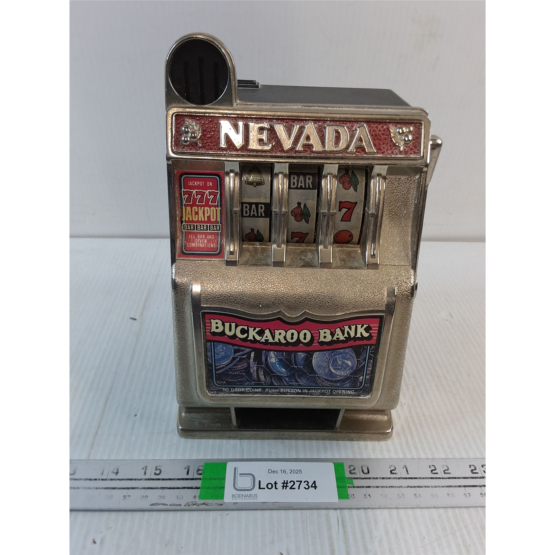 Vintage Buckaroo Bank Toy Slot Machine/Piggy Bank-works - Bodnarus ...