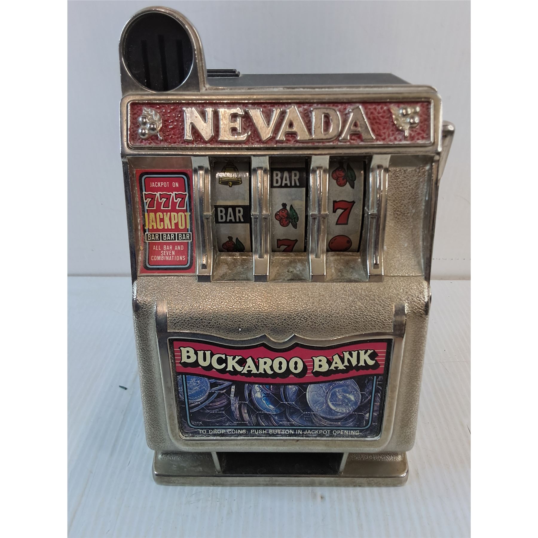 Vintage Buckaroo Bank Toy Slot Machine/Piggy Bank-works - Bodnarus ...