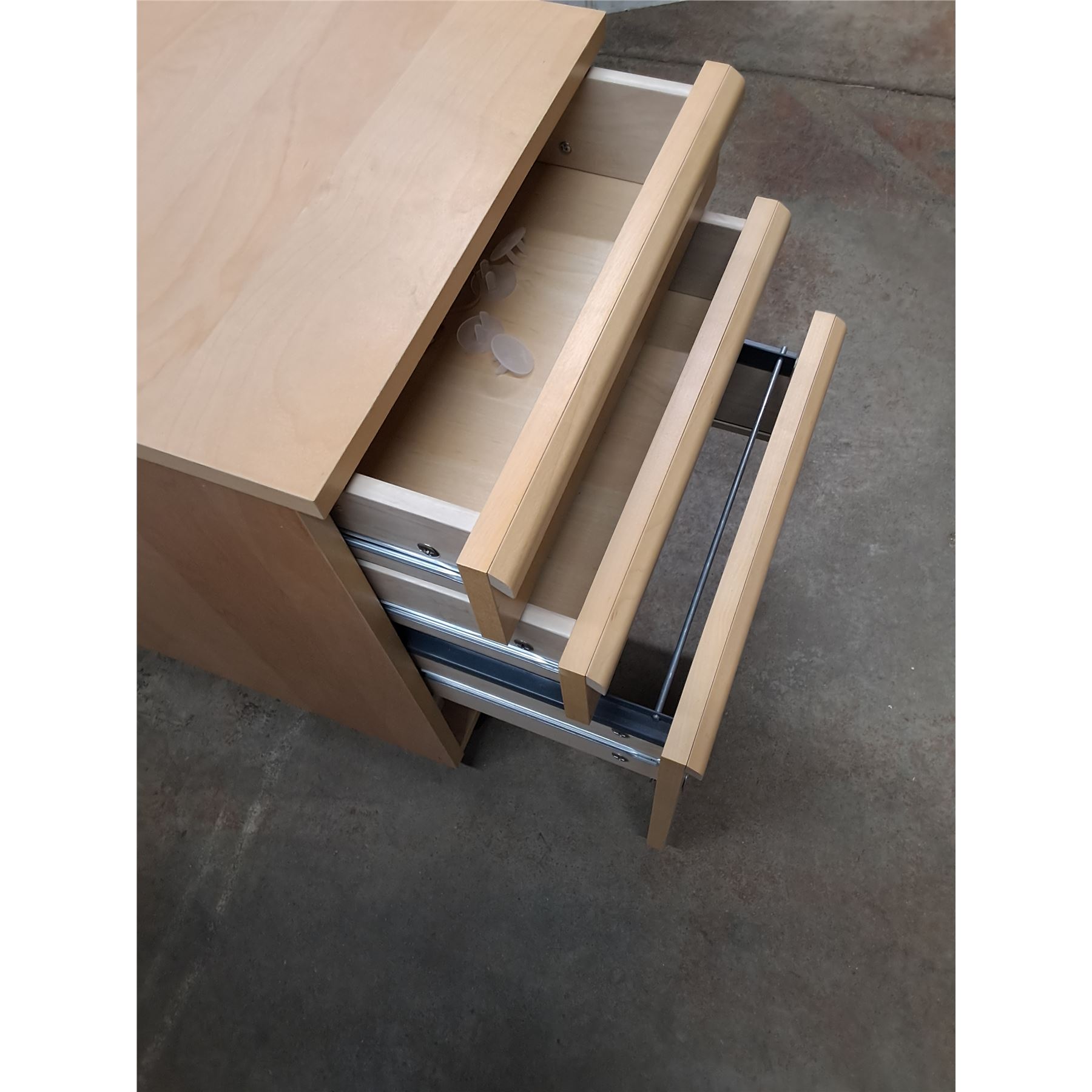 * Wooden Style 3 Drawered Filing Cabinet, Cannot Ship, Measurements are ...