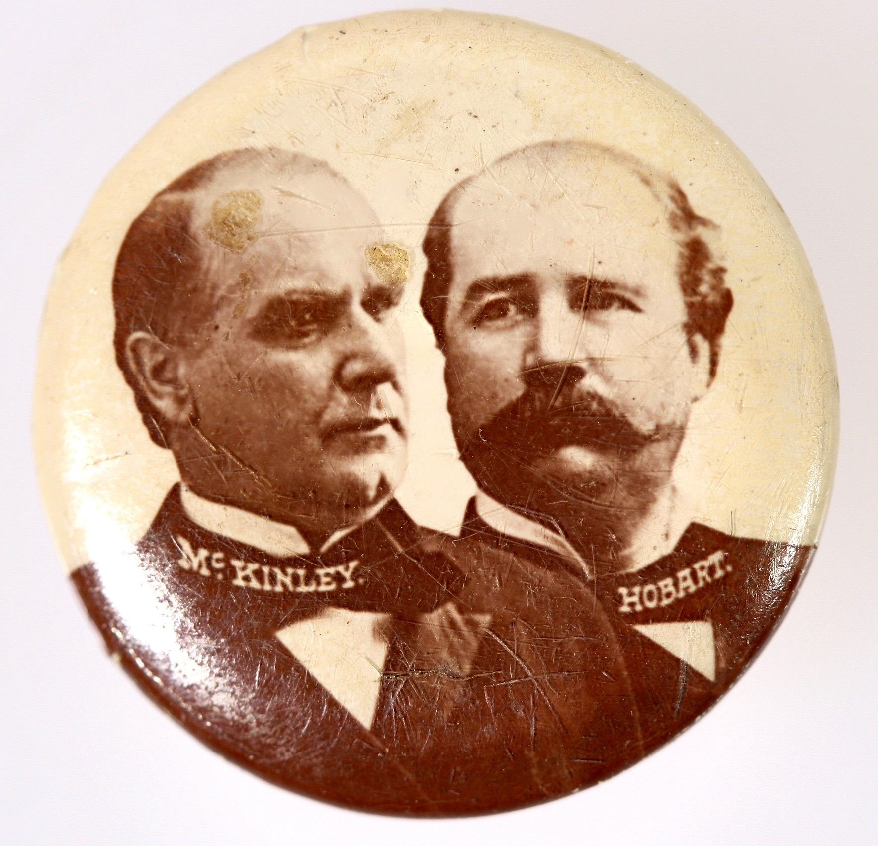 McKinley Hobart Political Campaign Jugate Button, c.1896 [207331]