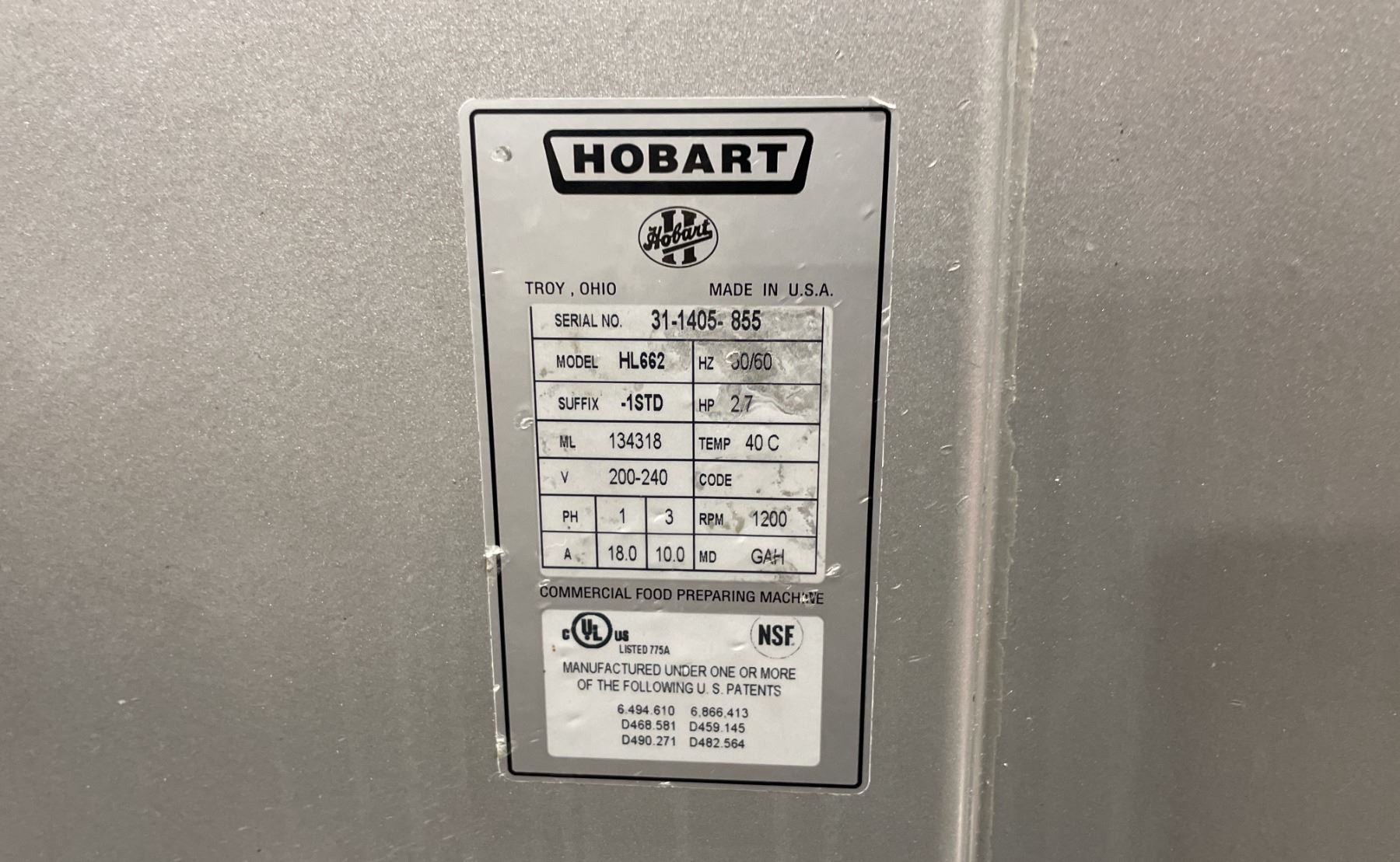 HOBART LEGACY HL662 COMMERCIAL LARGE QUART MIXER - Able Auctions