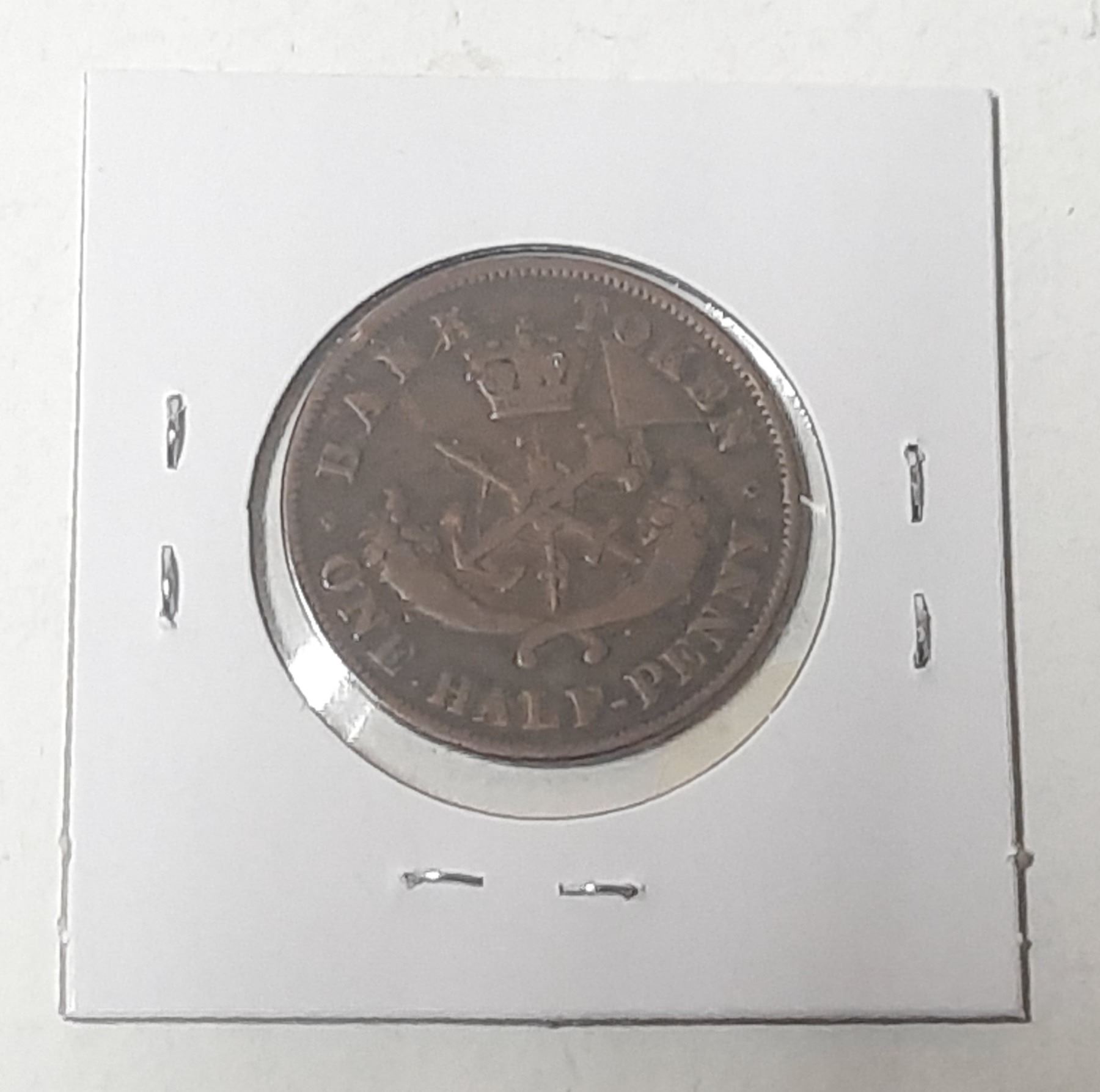 Province of Canada 1854 Plain 4 Half Penny Token. Bank of Upper Canada ...
