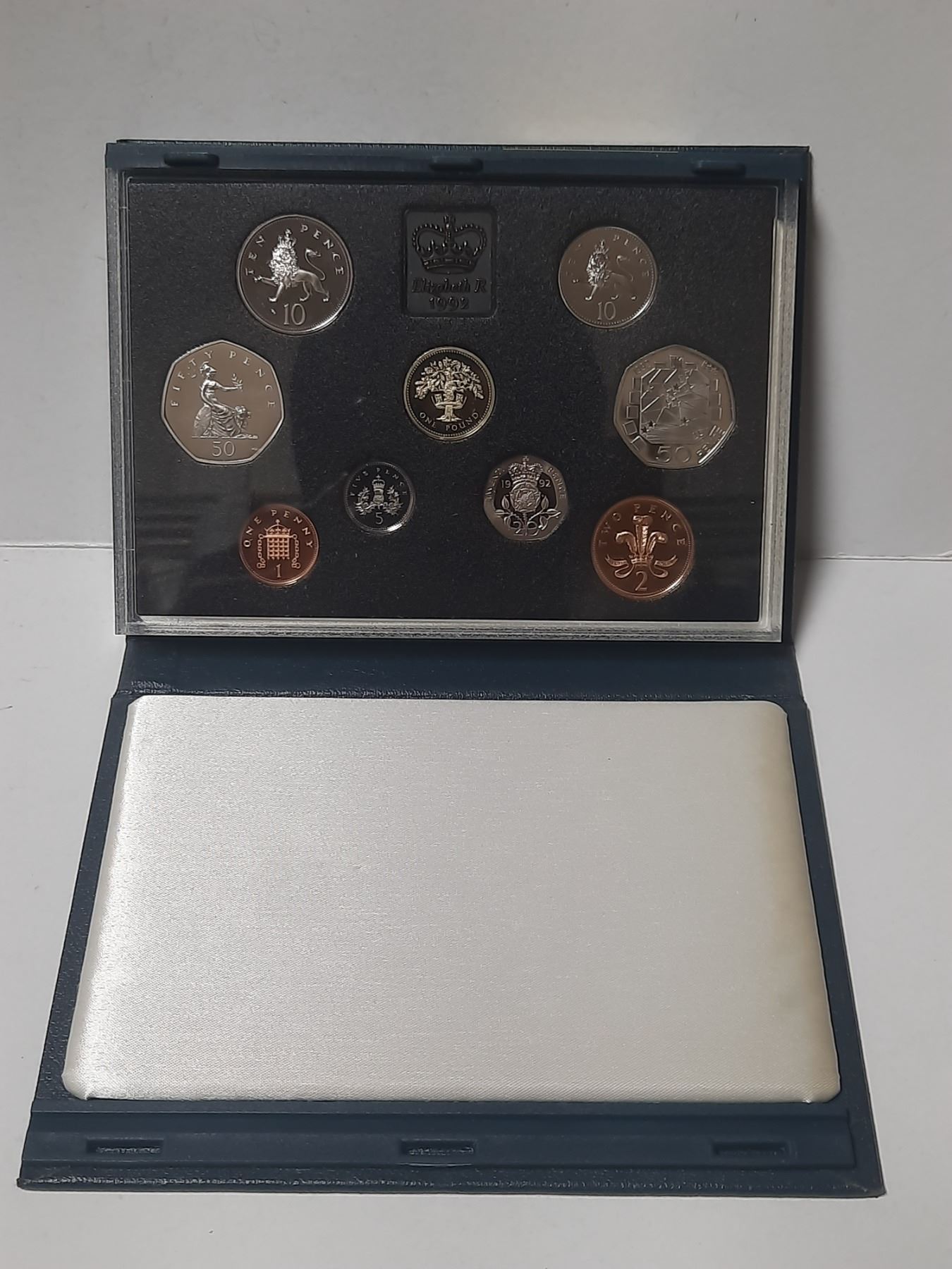 1992 British Proof Set. 9-coin set plus 1992 Royal Mint medal. Proof ...