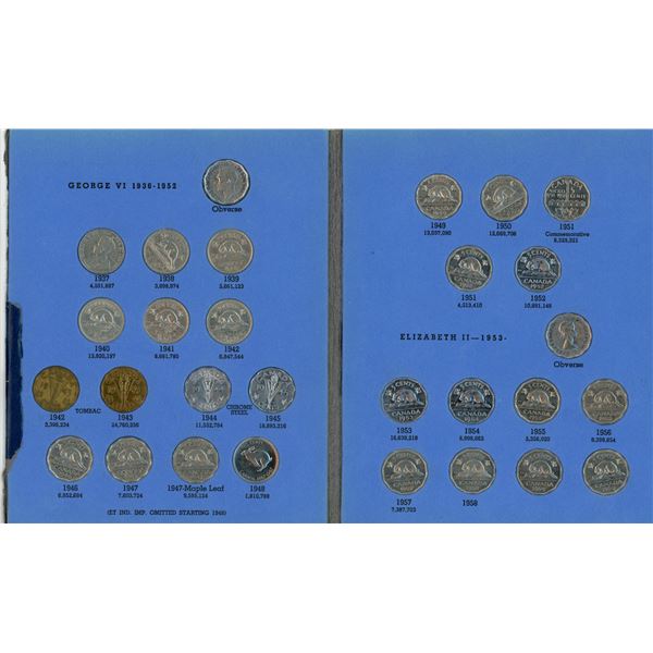 Complete Set from 1937-1958 5 Cent Coin Collection Housed In Original ...