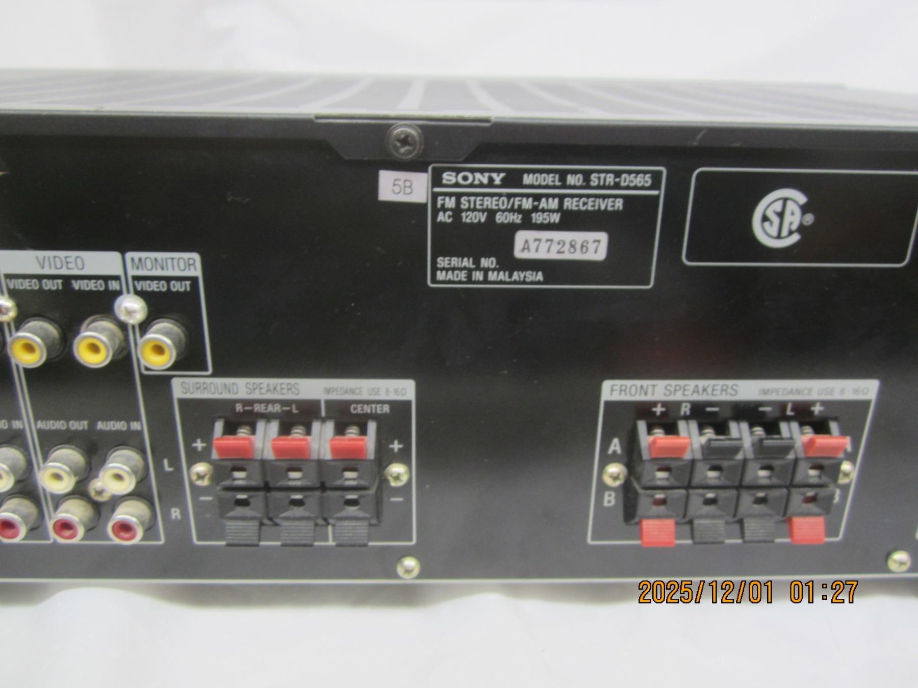 908. Vintage Sony STR-D565 Amplifier with Phono Outbox Works Well ...
